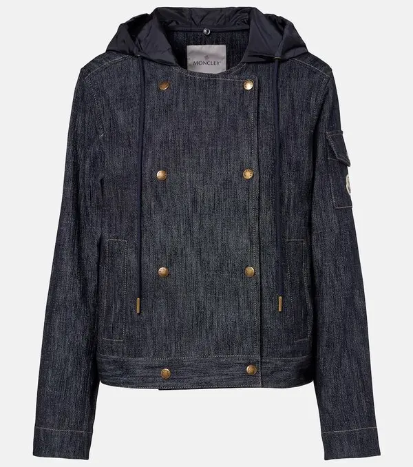 Moncler Diervilla Double-breasted Denim Jacket - Blue