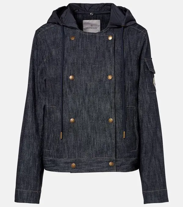 Moncler Diervilla Double-breasted Denim Jacket - Blue