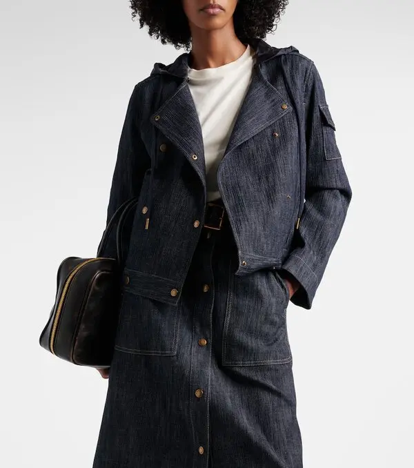 Moncler Diervilla Double-breasted Denim Jacket - Blue