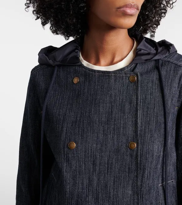 Moncler Diervilla Double-breasted Denim Jacket - Blue