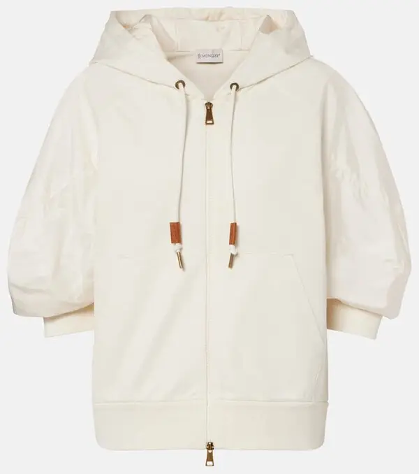 Moncler Cotton Jersey Hoodie - White