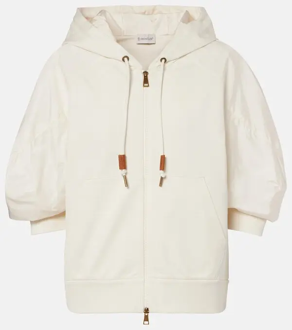 Moncler Cotton Jersey Hoodie - White