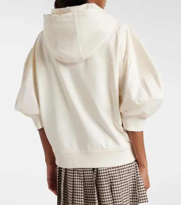 Moncler Cotton Jersey Hoodie - White
