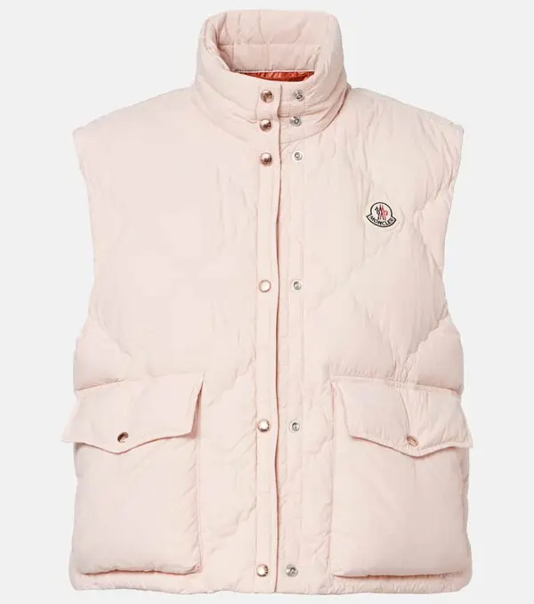 Moncler Biois Quilted Down Vest - Pink
