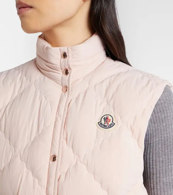 Moncler Biois Quilted Down Vest - Pink
