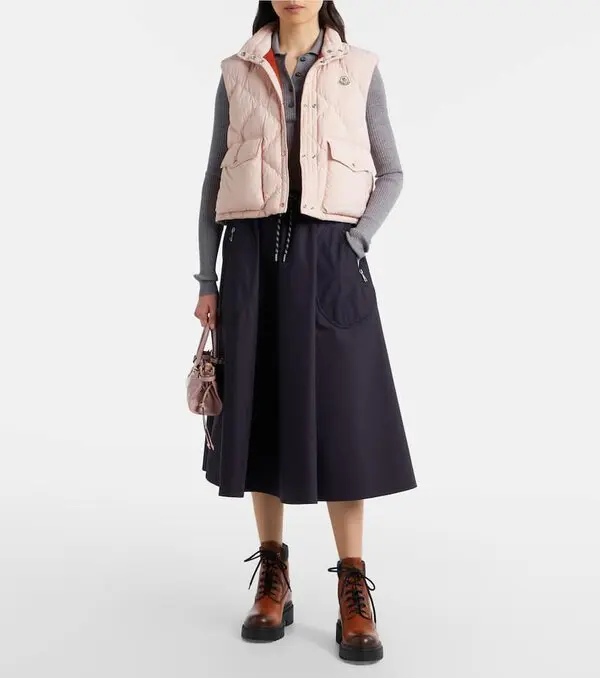 Moncler Biois Quilted Down Vest - Pink