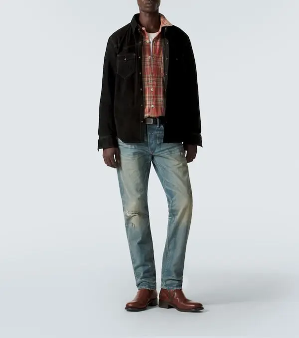 Ralph Lauren Suede Western Shirt