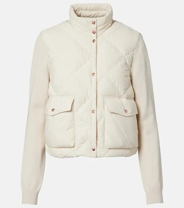 Moncler Down-paneled Cardigan - White