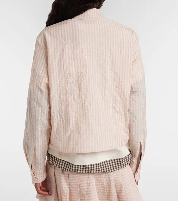 Moncler Gingham Cotton-blend Jacket - Pink