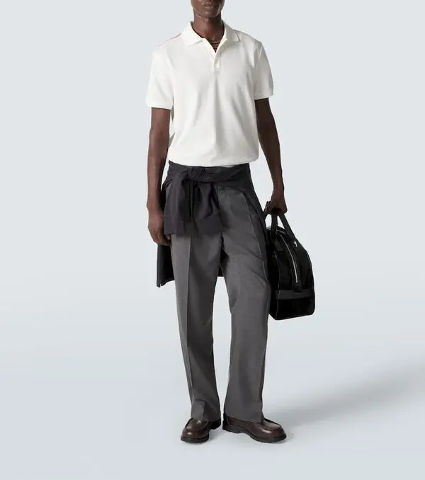 Moncler Logo Cotton Pique Polo Shirt