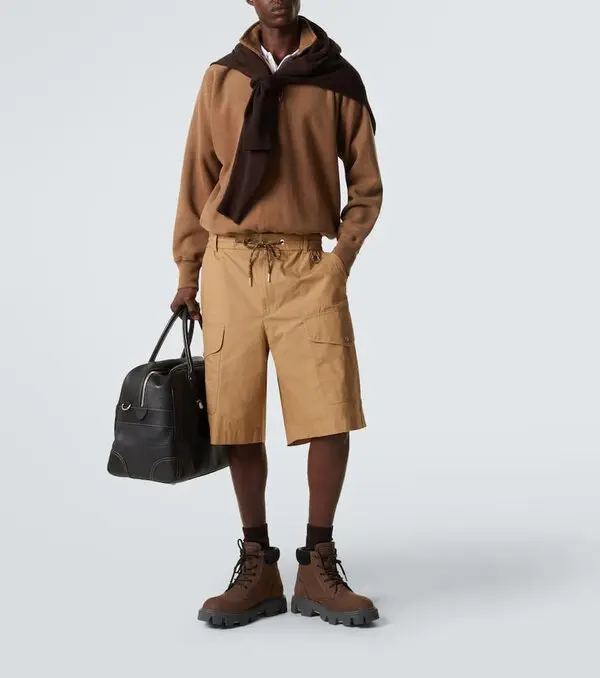 Moncler Cotton Poplin Cargo Shorts