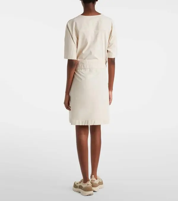 Moncler Belted Cotton-blend Jersey Minidress