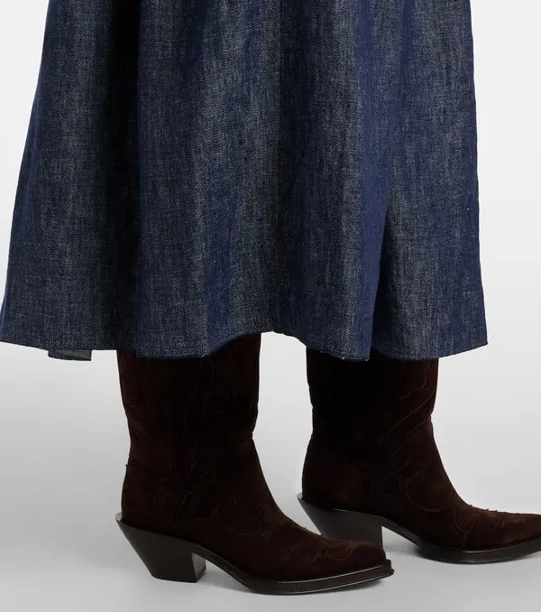 Gabriela Hearst Eloran Linen Midi Skirt