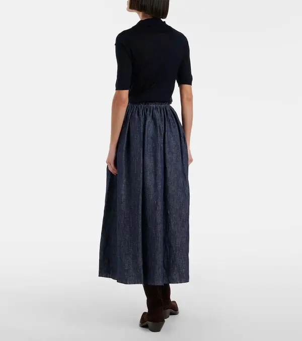 Gabriela Hearst Eloran Linen Midi Skirt