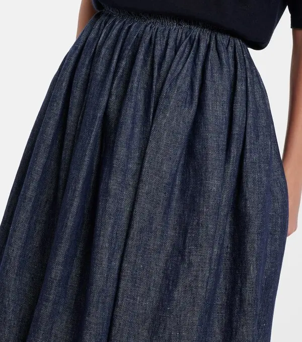 Gabriela Hearst Eloran Linen Midi Skirt