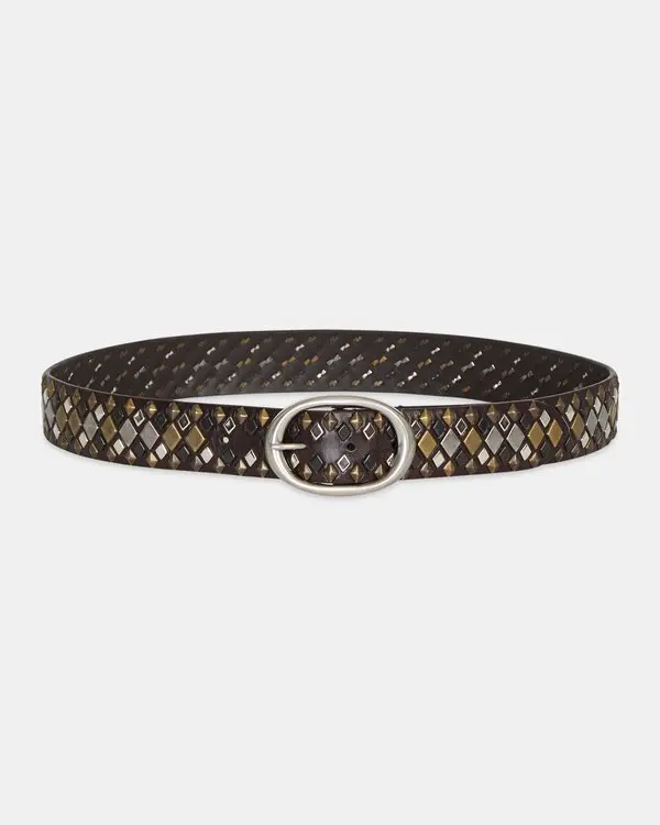 TWP Snake In My Garden Vachetta Leather Wide Belt - Dakota / Metallic Multi