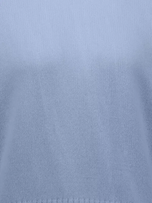 ALLUDE Short-sleeve Cashmere Sweater - Blue