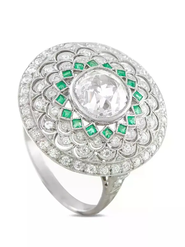 LB EXCLUSIVE Diamond And Emerald Ring