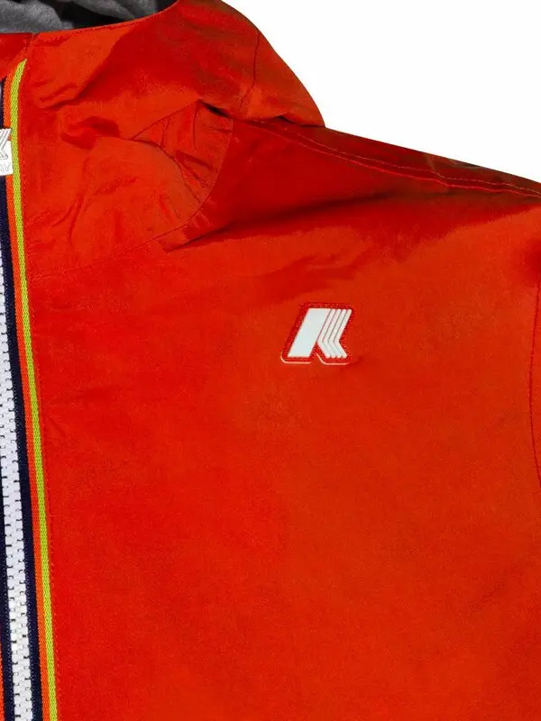 K-WAY Logo-detail Hooded Jacket - Orange