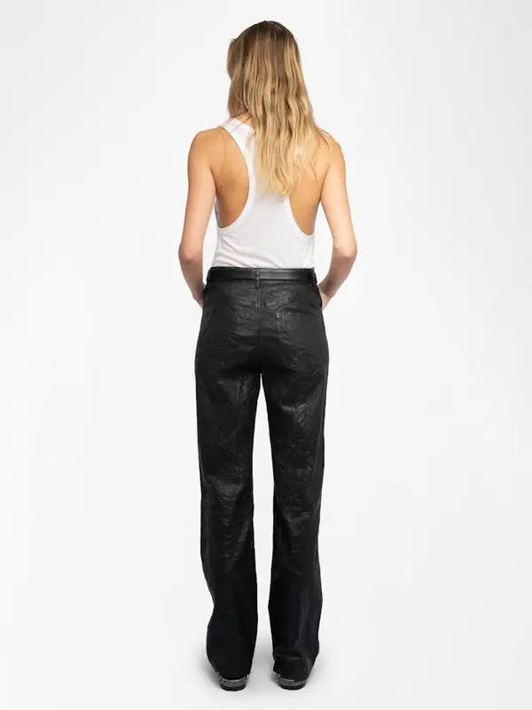 Zadig&Voltaire Evy Leather Flared Pants - Black