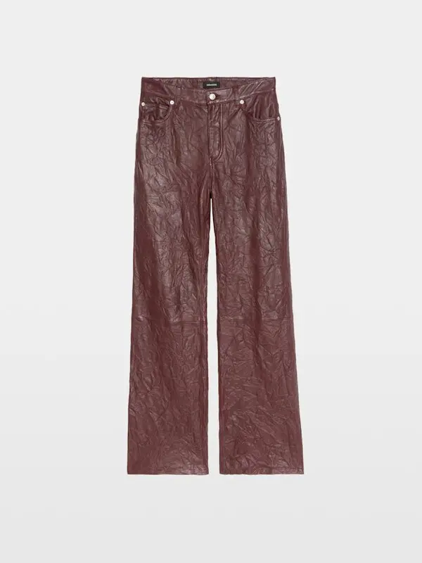 Zadig&Voltaire Evy Leather Pants - Burgundy