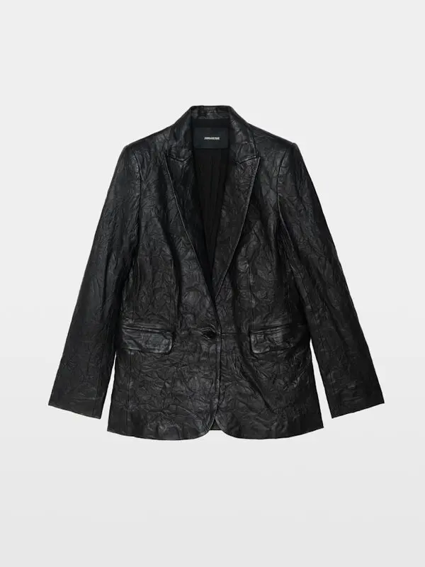 Zadig&Voltaire Valse Leather Blazer - Black