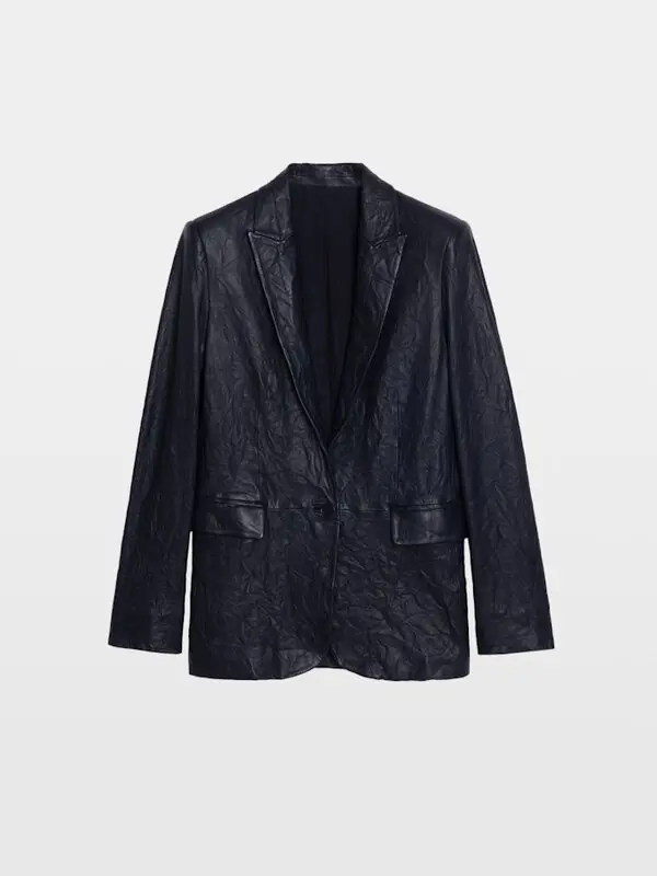 Zadig&Voltaire Valse Leather Blazer - Encre