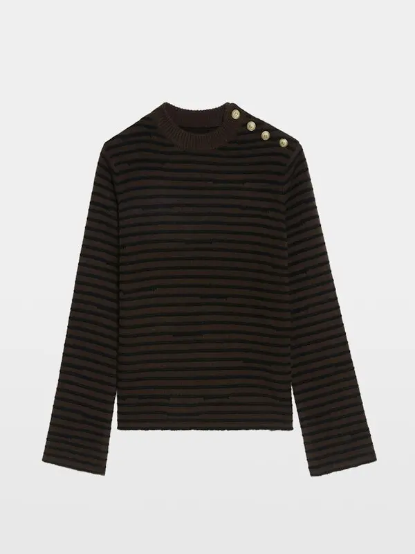 Zadig&Voltaire Striped Wool And Cashmere Sweater - Dark Chocolate