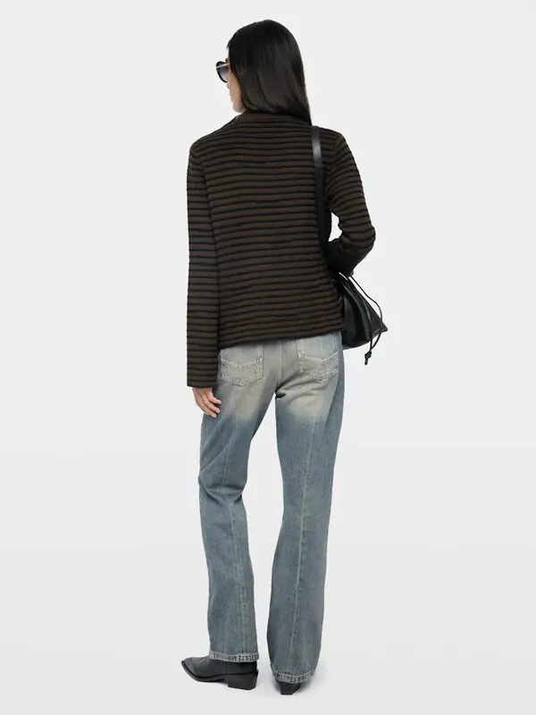 Zadig&Voltaire Striped Wool And Cashmere Sweater - Dark Chocolate
