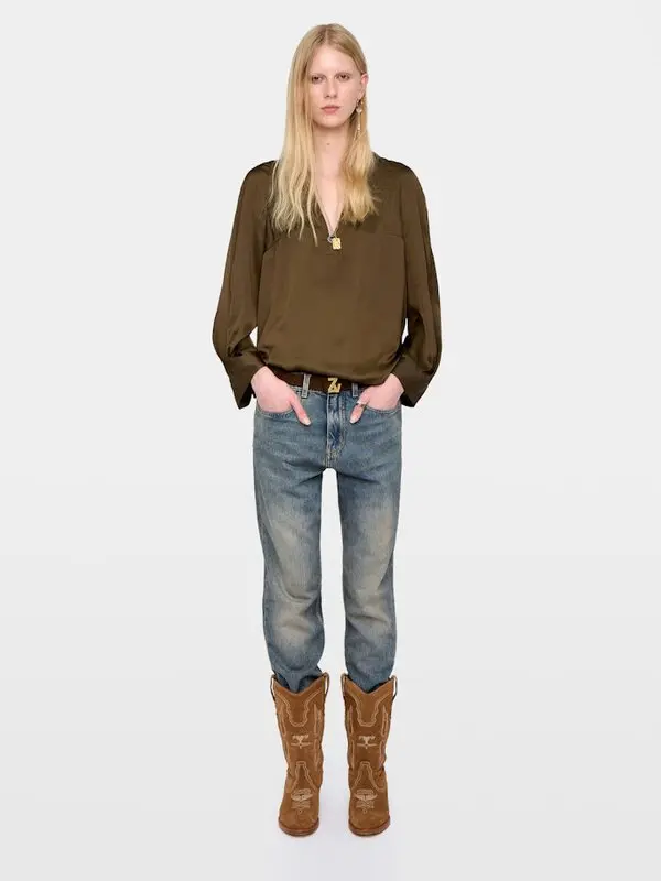 Zadig&Voltaire Torny Satin Tunic - Moss