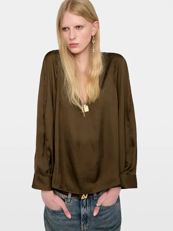 Zadig&Voltaire Torny Satin Tunic - Moss