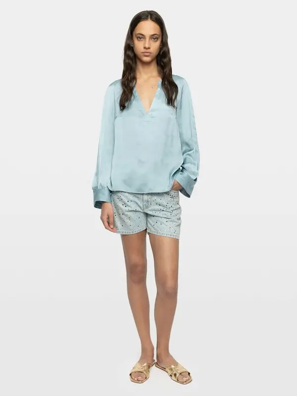 Zadig&Voltaire Torny Satin Tunic - Sky