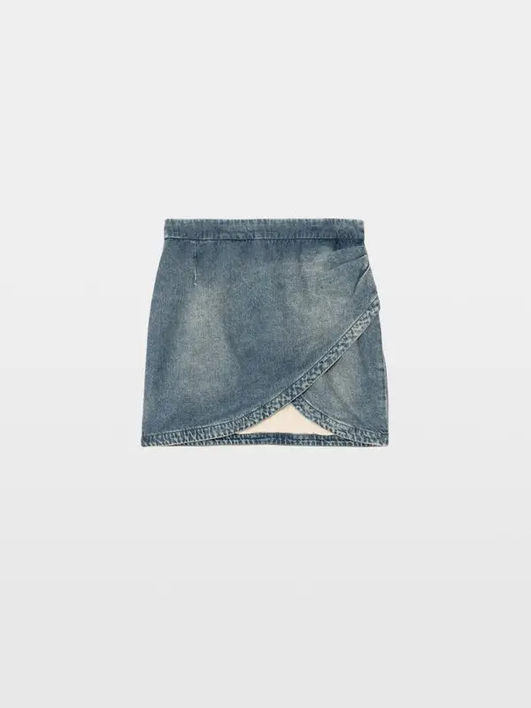 Zadig&Voltaire Julipe Denim Wrap Mini Skirt - Medium Blue