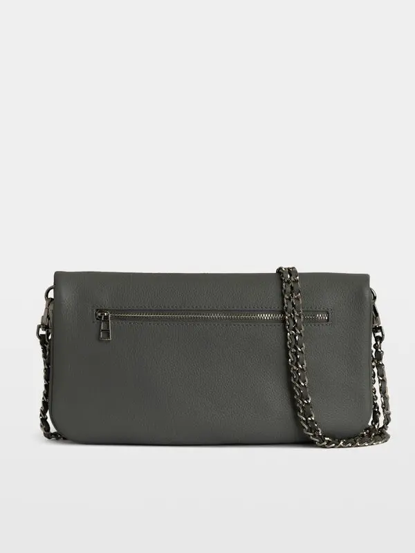 Zadig&Voltaire Grained Leather Clutch - Road Silver