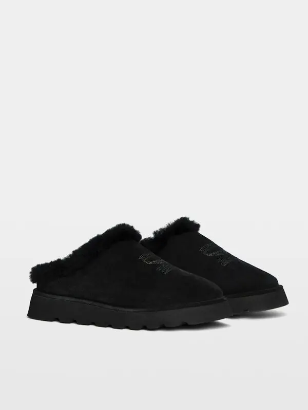 Zadig&Voltaire Teddy Shearling Mules - Black