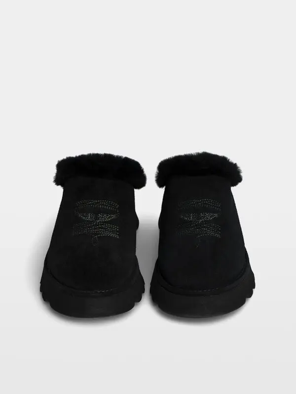 Zadig&Voltaire Teddy Shearling Mules - Black