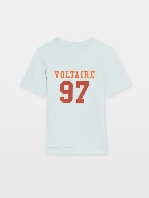 Zadig&Voltaire T-shirt With Rhinestone Detail - Baby Blue