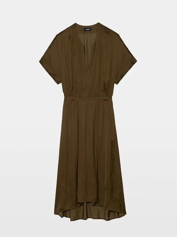 Zadig&Voltaire Riaz Satin Midi Dress - Moss