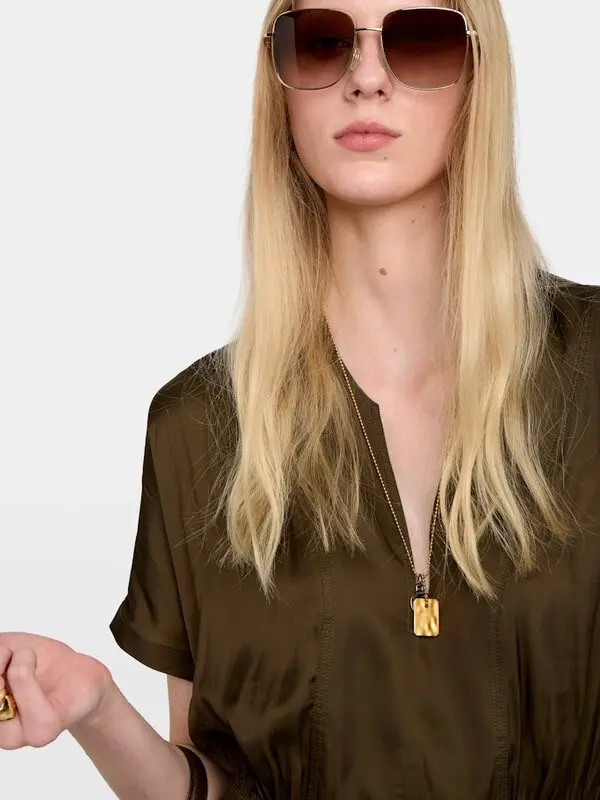 Zadig&Voltaire Riaz Satin Midi Dress - Moss