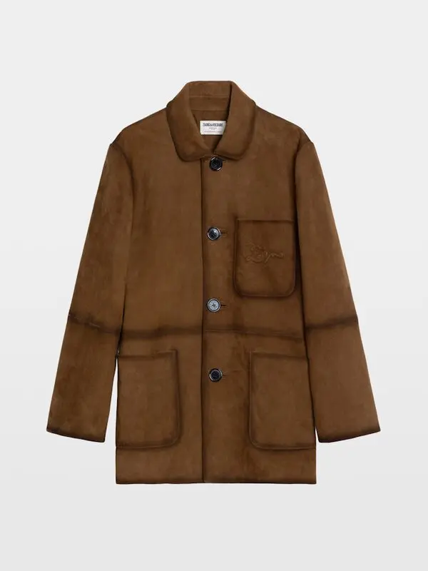 Zadig&Voltaire Venezia Suede Leather Jacket - Cognac