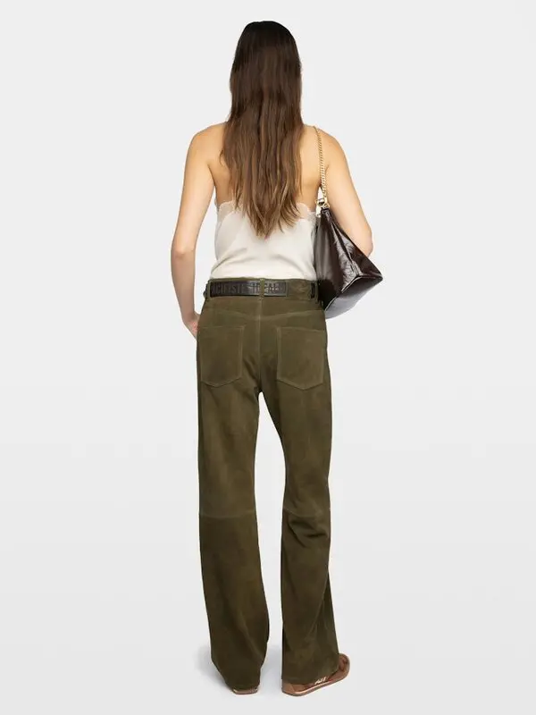 Zadig&Voltaire Evy Suede Leather Pants - Treillis