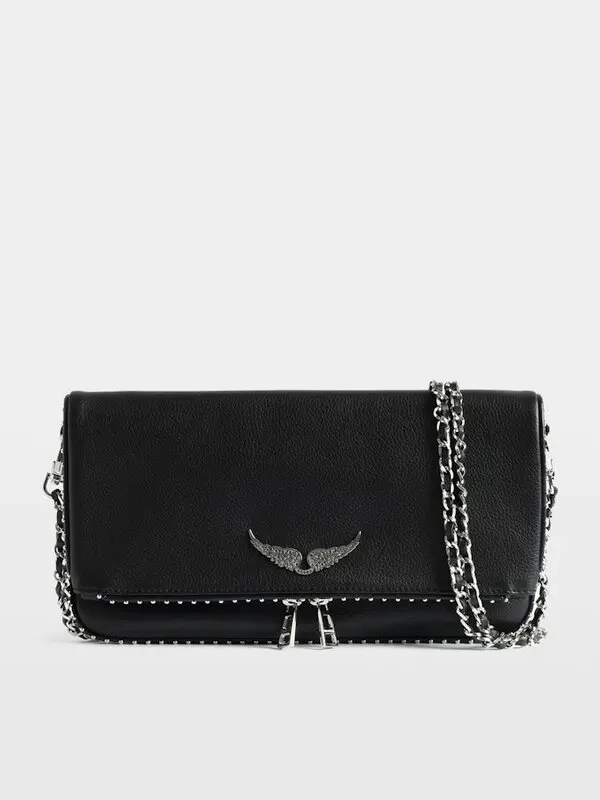 Zadig&Voltaire Studded Leather Clutch - Black