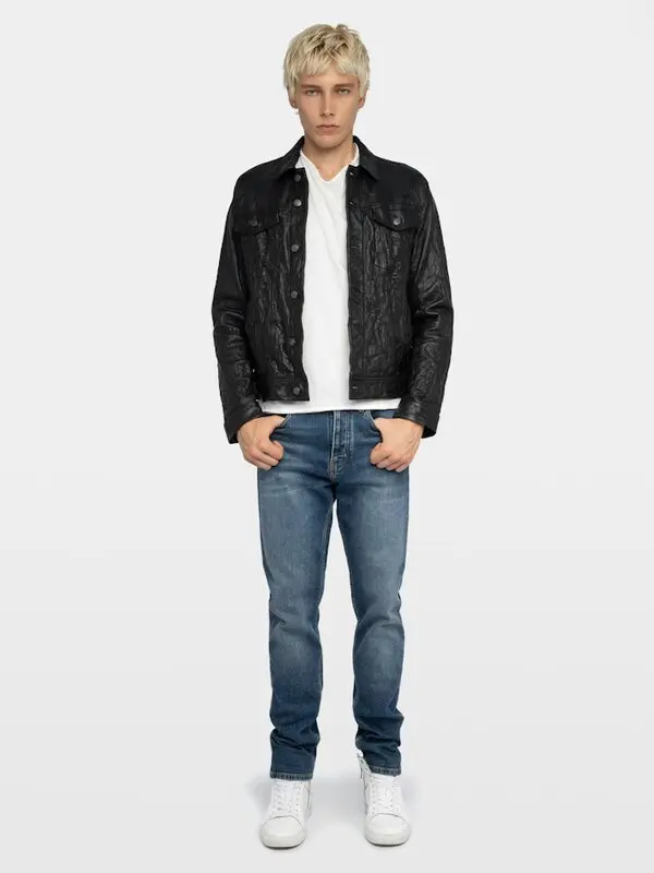 Zadig&Voltaire Base Crinkled Leather Jacket