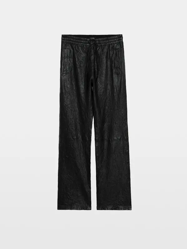 Zadig&Voltaire Pocha Crinkled Leather Pants - Black