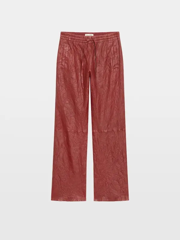 Zadig&Voltaire Pocha Crinkled Leather Trousers - Cherry