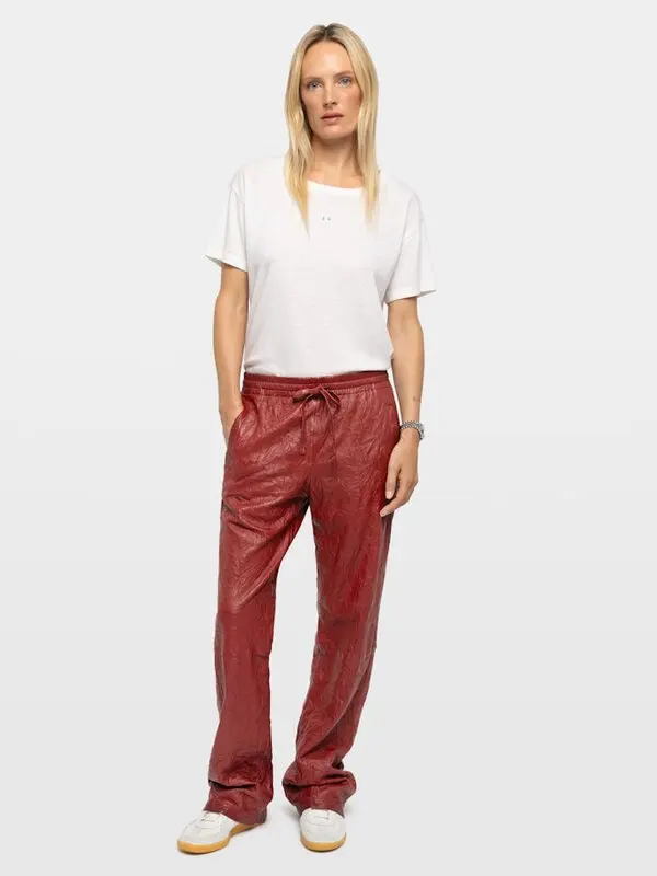 Zadig&Voltaire Pocha Crinkled Leather Trousers - Cherry
