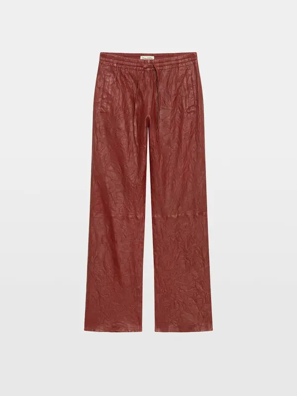 Zadig&Voltaire Pocha Crinkled Leather Trousers - Cherry