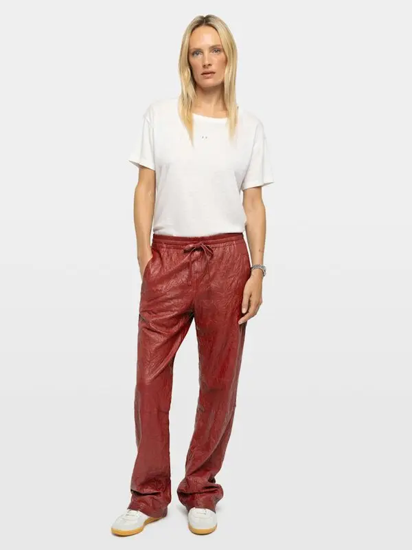 Zadig&Voltaire Pocha Crinkled Leather Trousers - Cherry