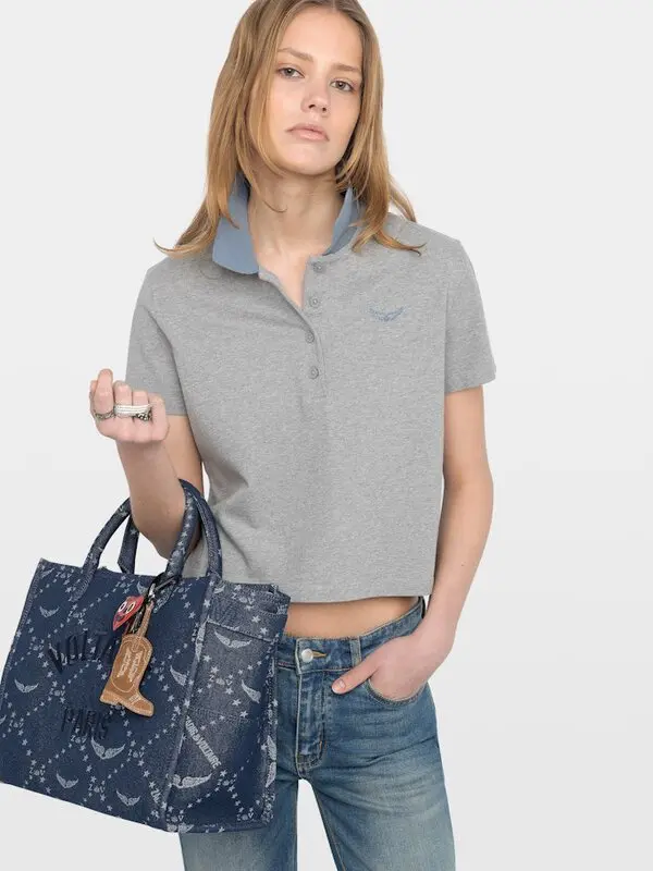Zadig&Voltaire Mirta Polo T-shirt - Medium Grey