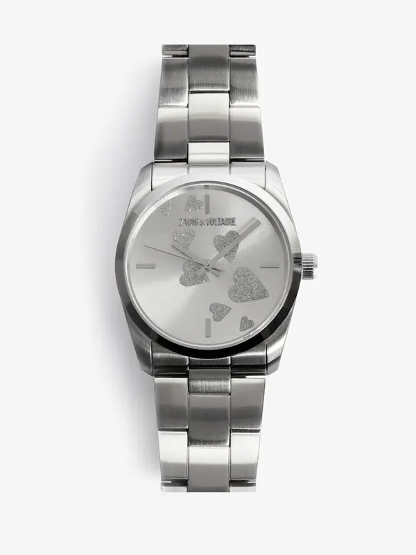 Zadig&Voltaire Strass Heart Watch - Silver